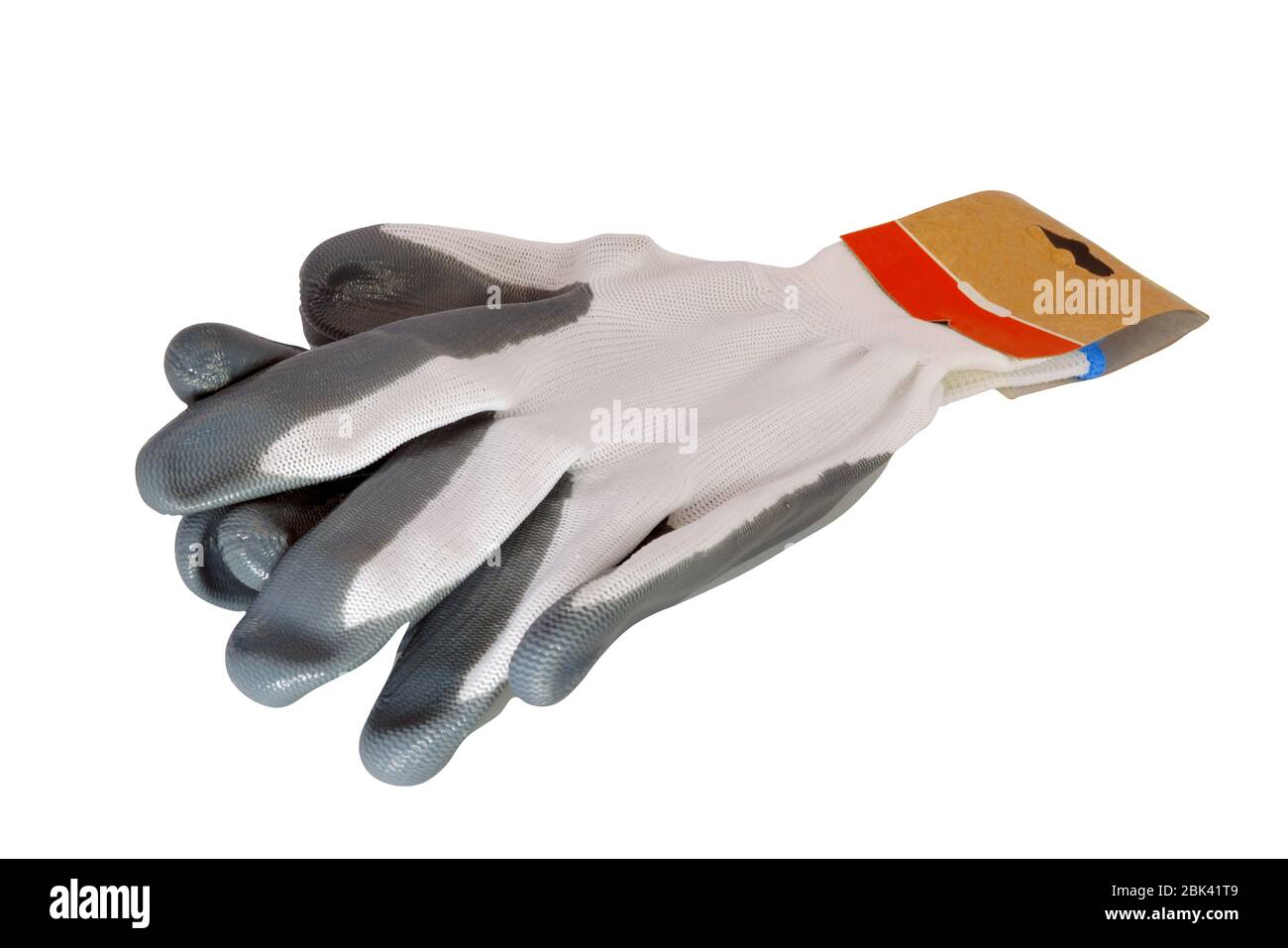 Working thread gloves, isolated on a white background, close-up Stock ...