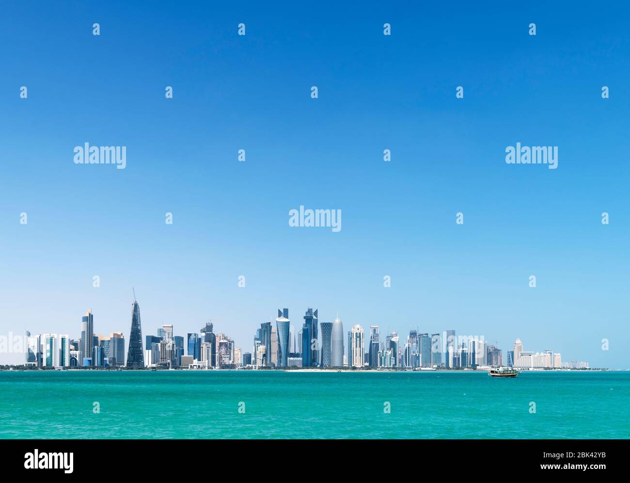 The skyline of the West Bay Central Business District, Doha, Qatar ...