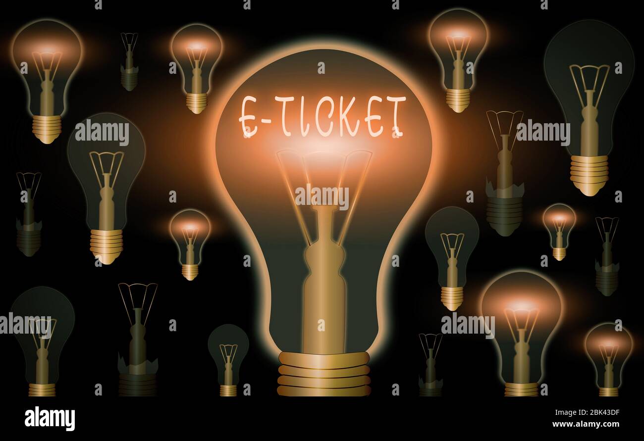 Conceptual hand writing showing E Ticket. Concept meaning Digital ...