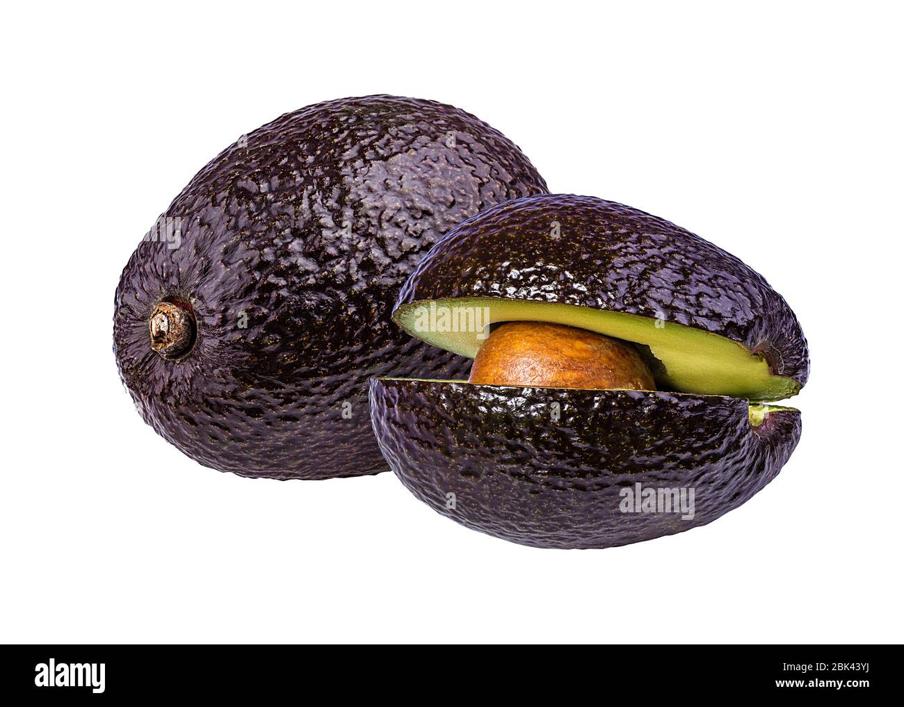 Fresh avocado fruits isolated on white background with clipping path ...