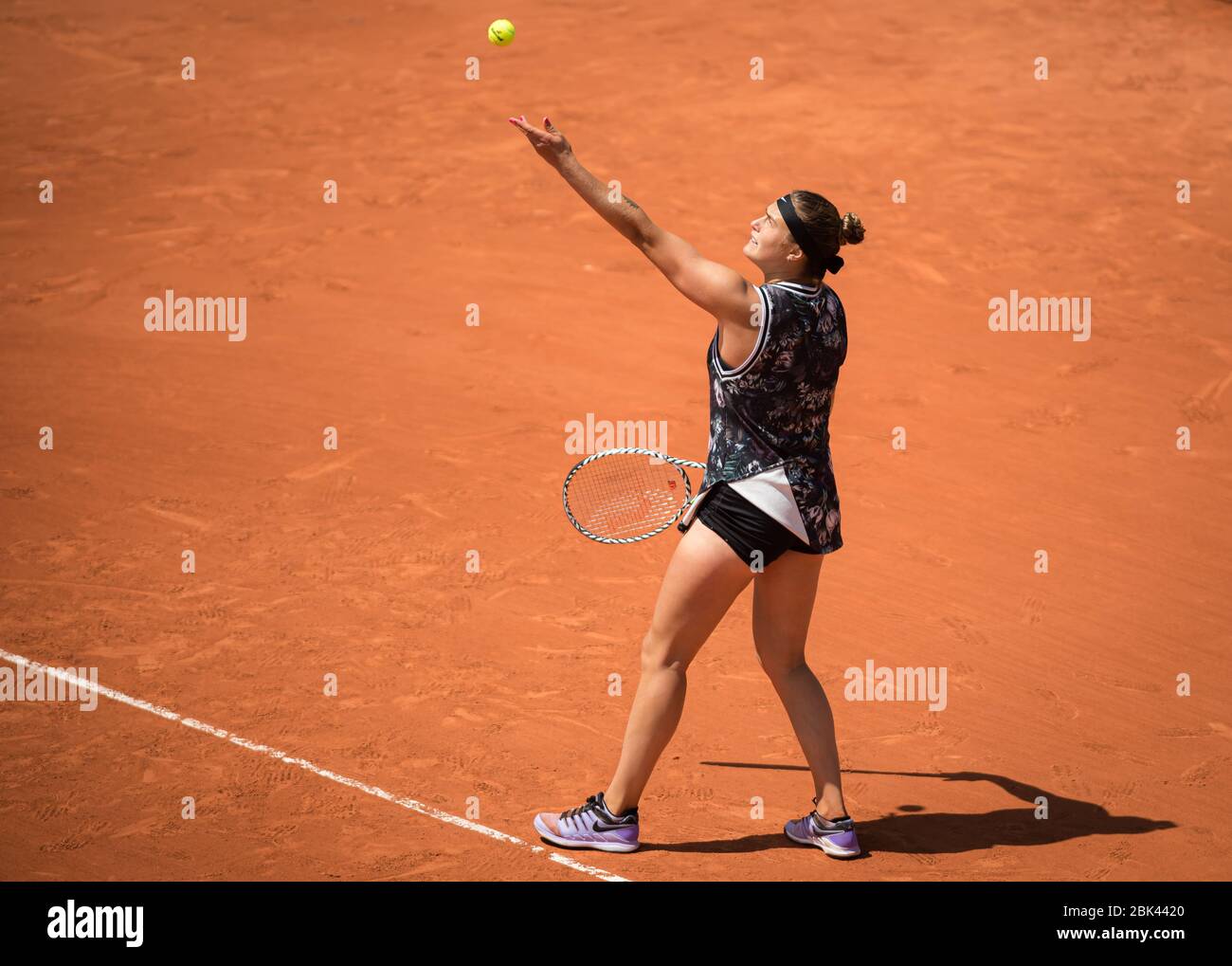 Arena Sabalenka of Belarus during her doubles quarter-final match at ...