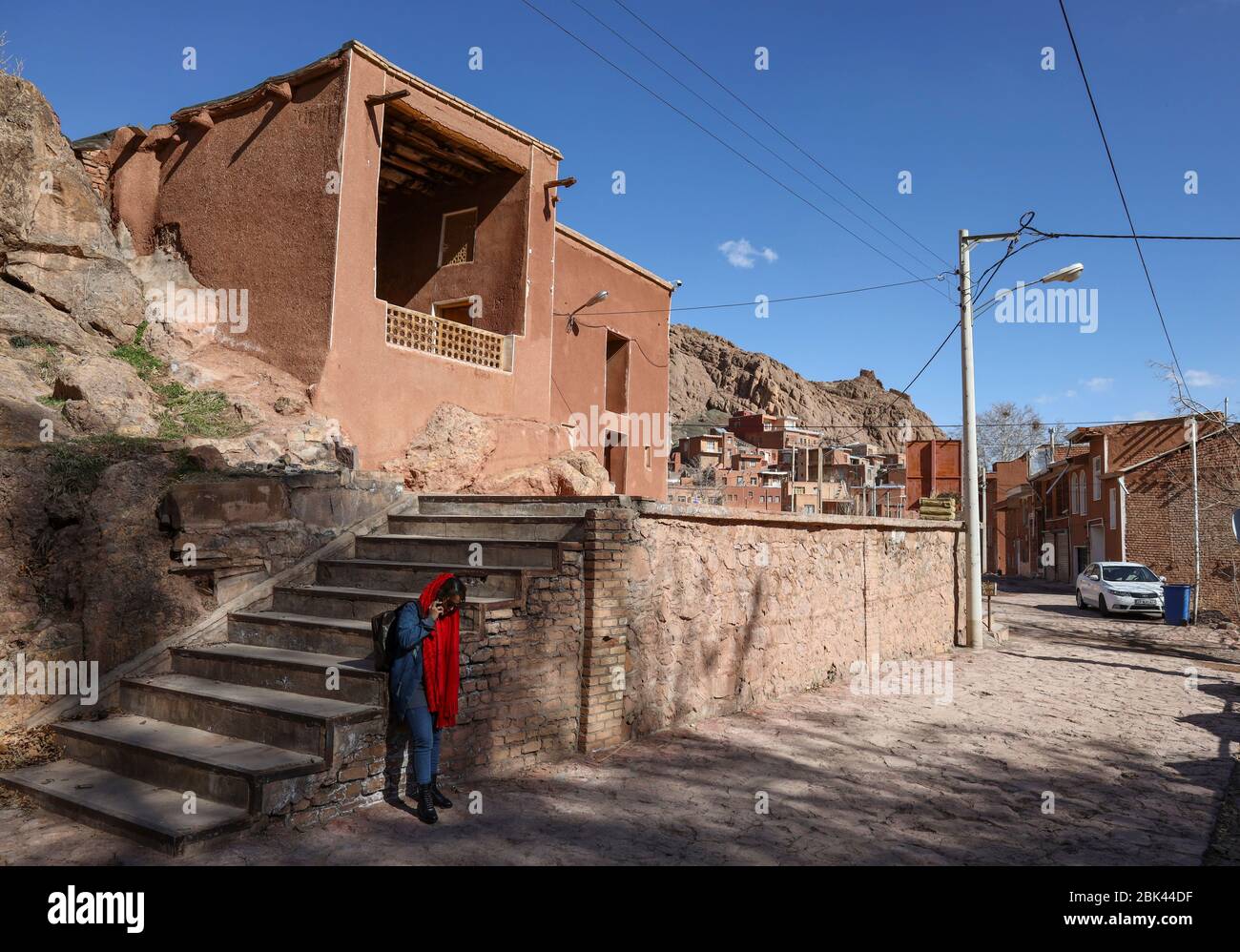 1500 year old traditional village of red mud brick houses, Abyaneh ...