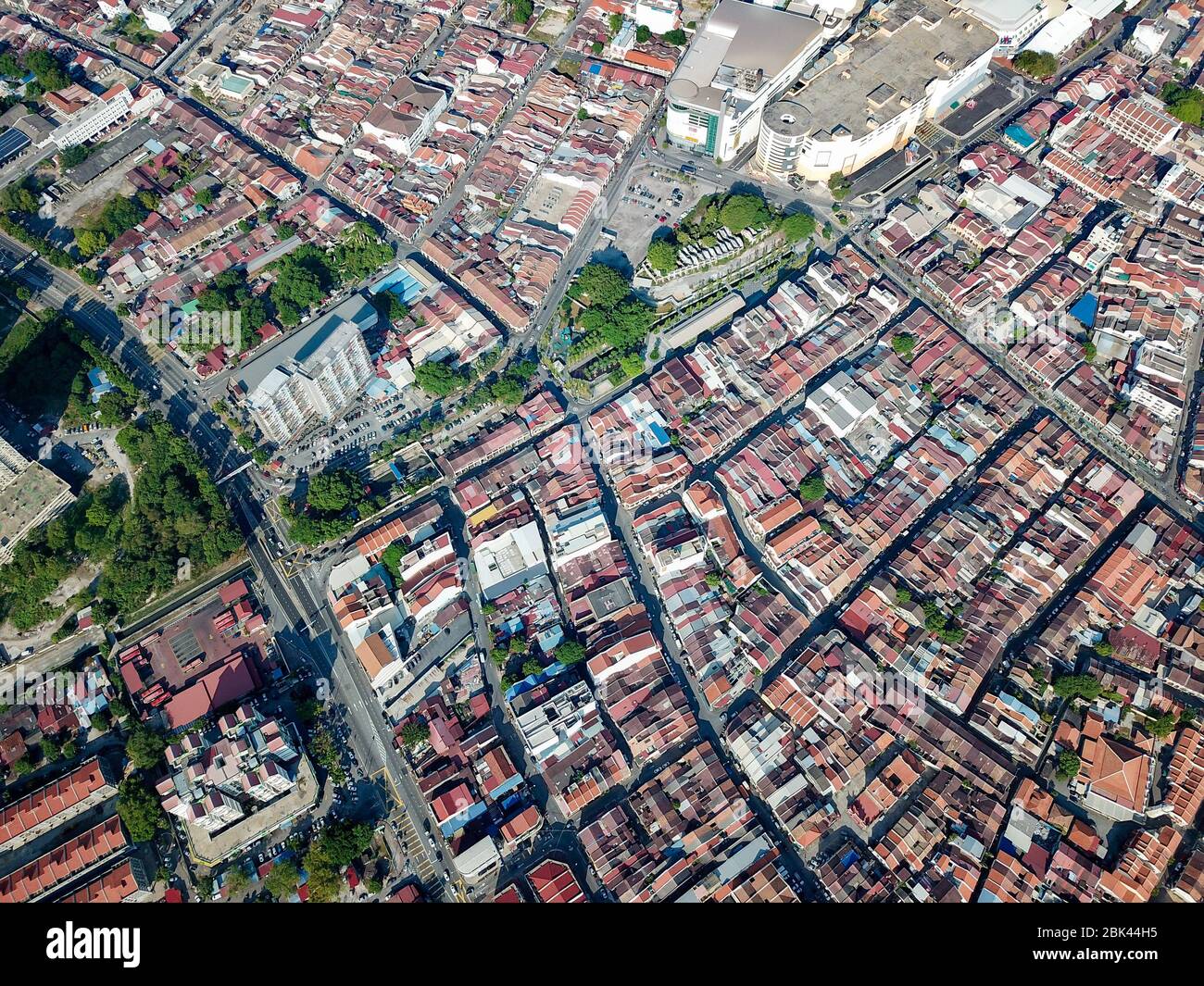 Aerial view look down roof top of Georgetown heritage house Stock Photo ...