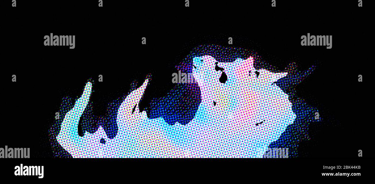 Dotted comics template on black, computer generated, abstract ...