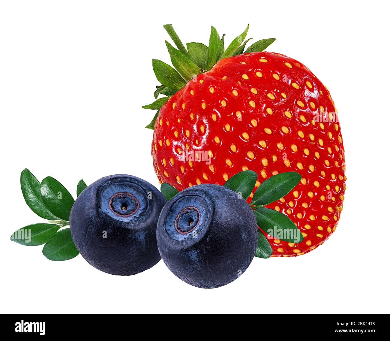 Strawberry and blueberry isolated on white Stock Photo - Alamy