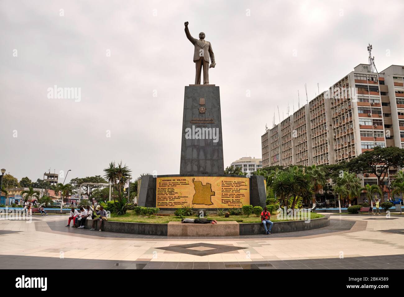 Statue of Agostinho Neto, former president of the republic of Angola ...