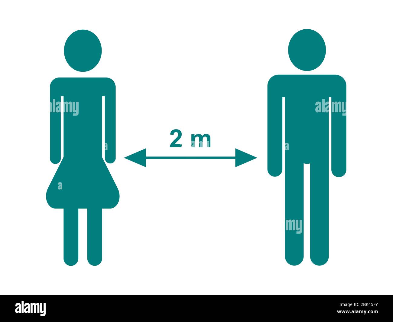Safety distance between people, symbolic representation in an ...