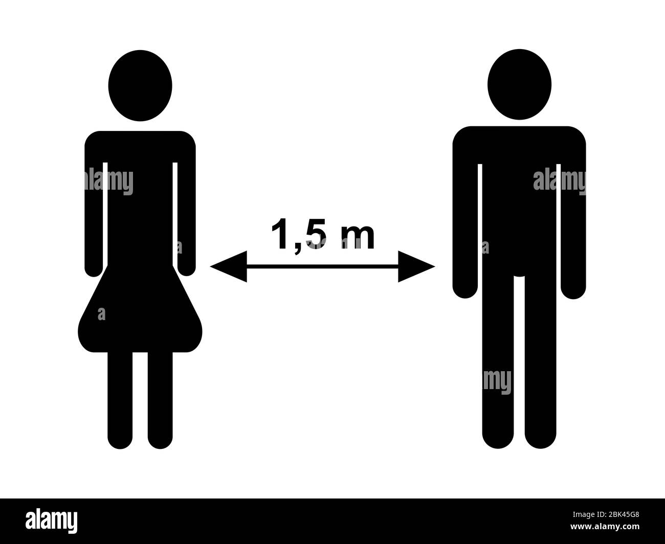 Safety distance between people, symbolic representation in an ...