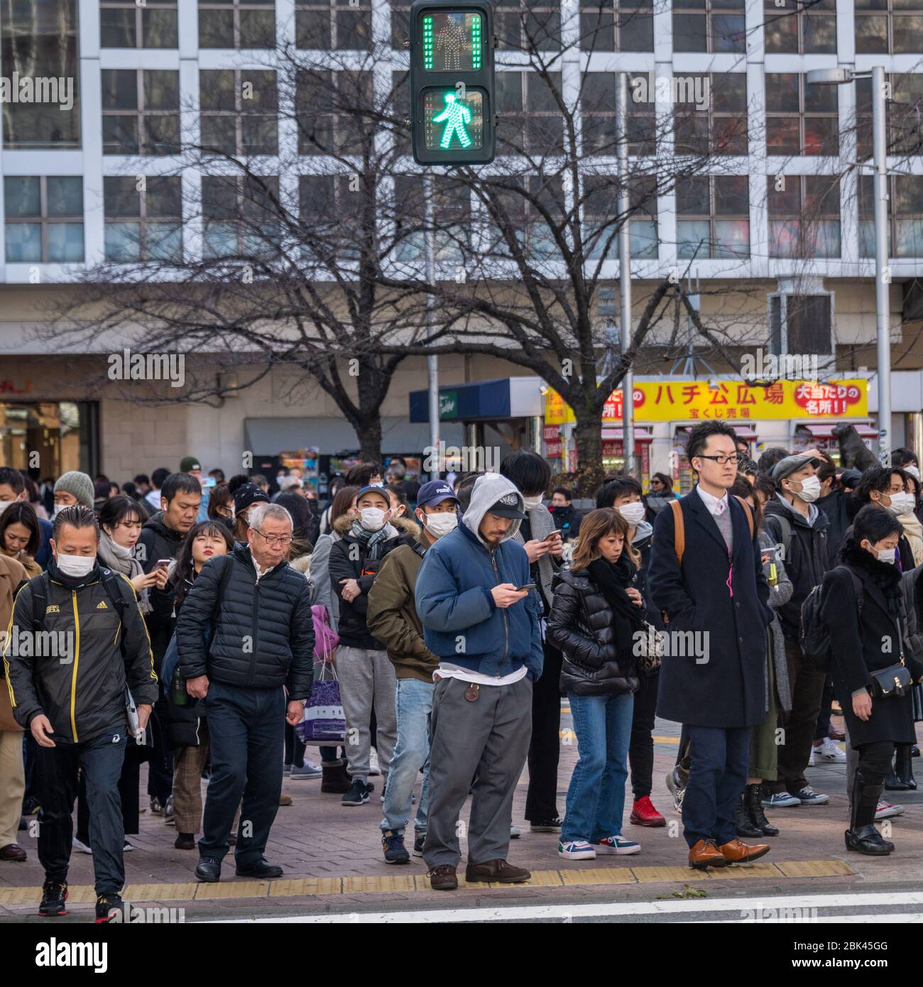 Ready to Cross at Scramble Crossing, Shibuya, Tokyo, Japan Stock Photo ...
