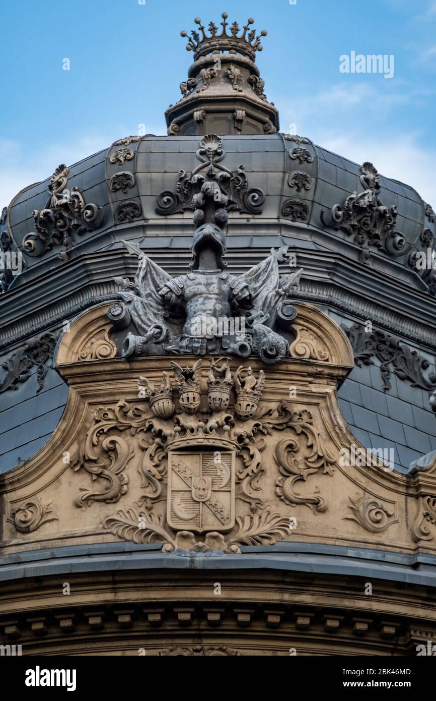 Old historic buildings and architecture in Budapest, capital of Hungary ...