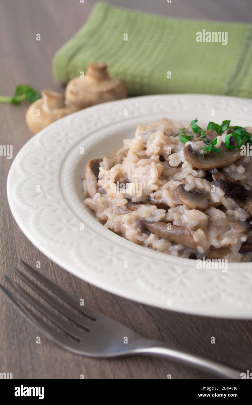 Classic Italian vegan mushroom risotto made with arborio rice ...
