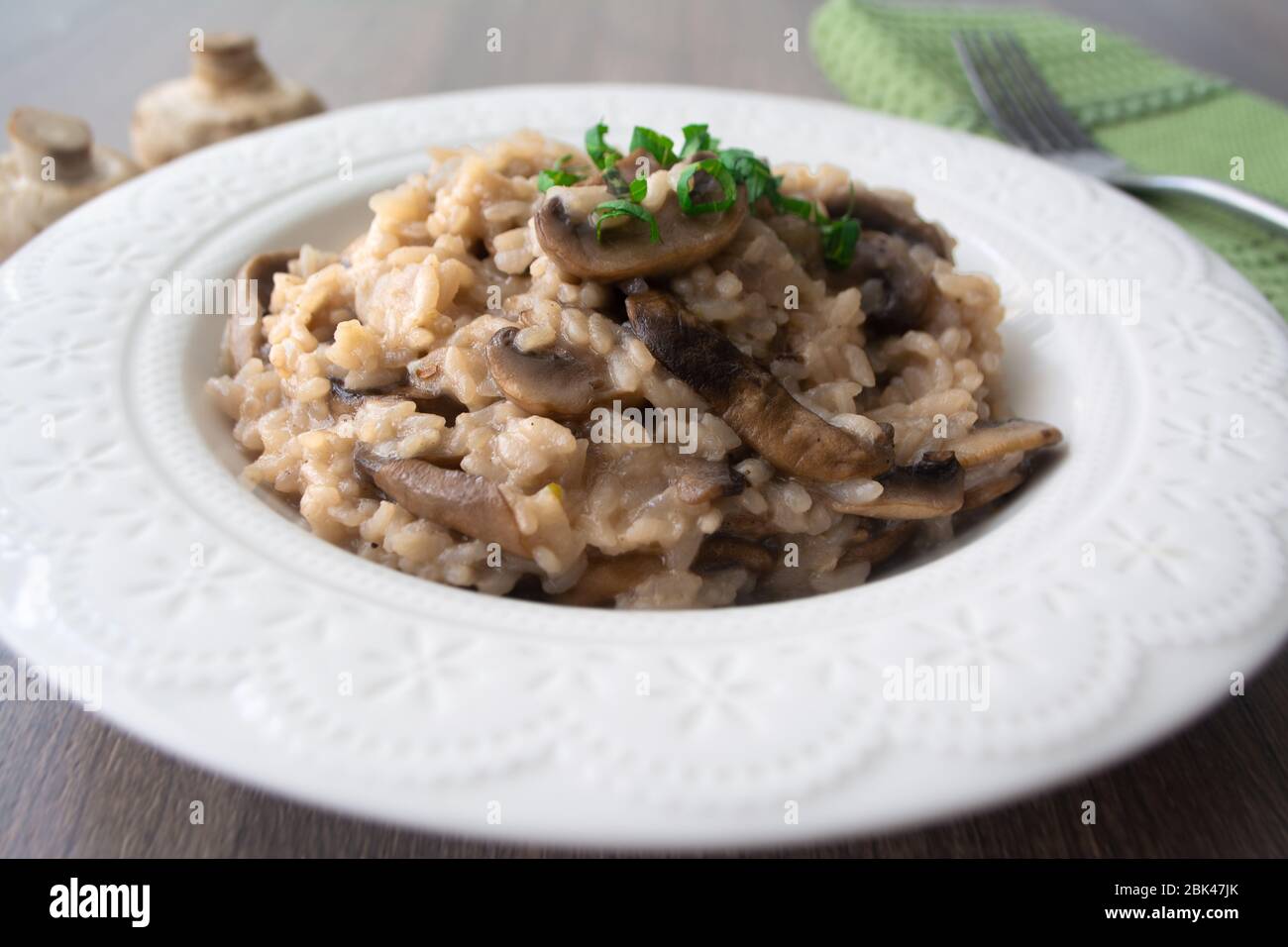 Classic Italian vegan mushroom risotto made with arborio rice ...