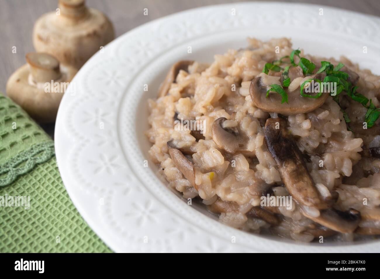 Classic Italian vegan mushroom risotto made with arborio rice ...