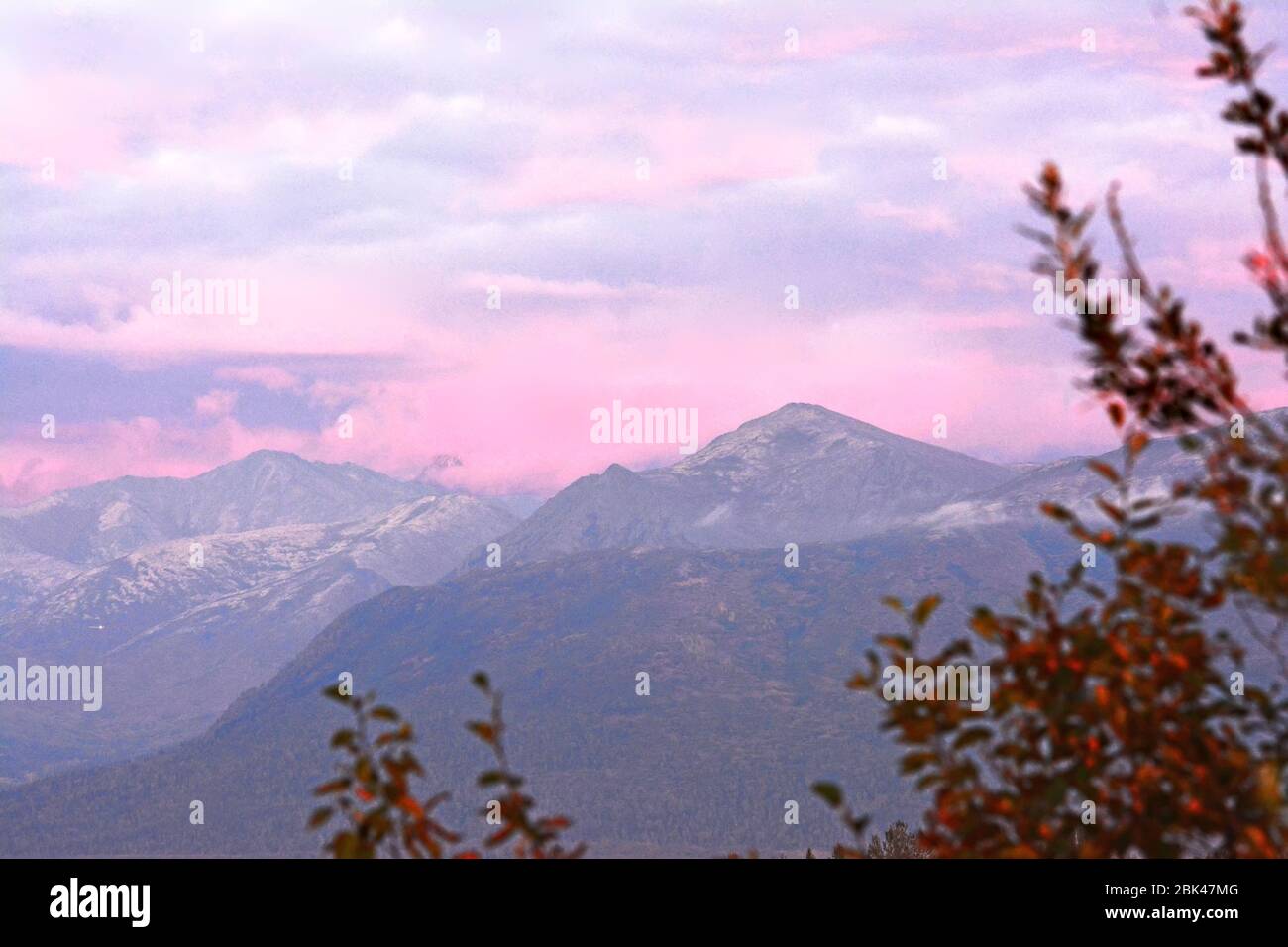Mountain sunset in Alaska, USA Stock Photo - Alamy