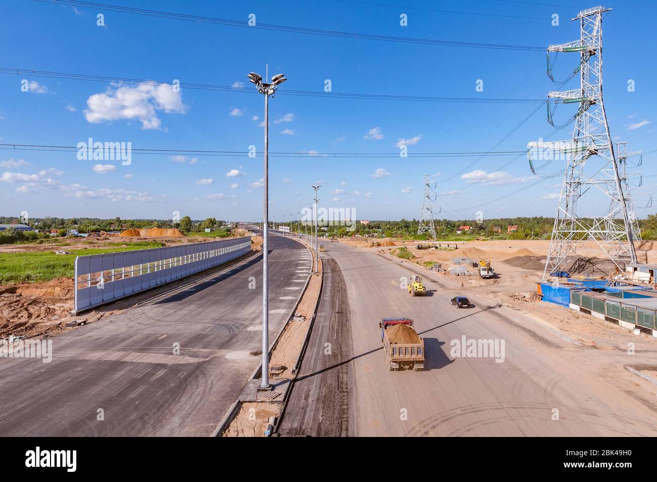 Construction site of the wide highway at day time Stock Photo - Alamy