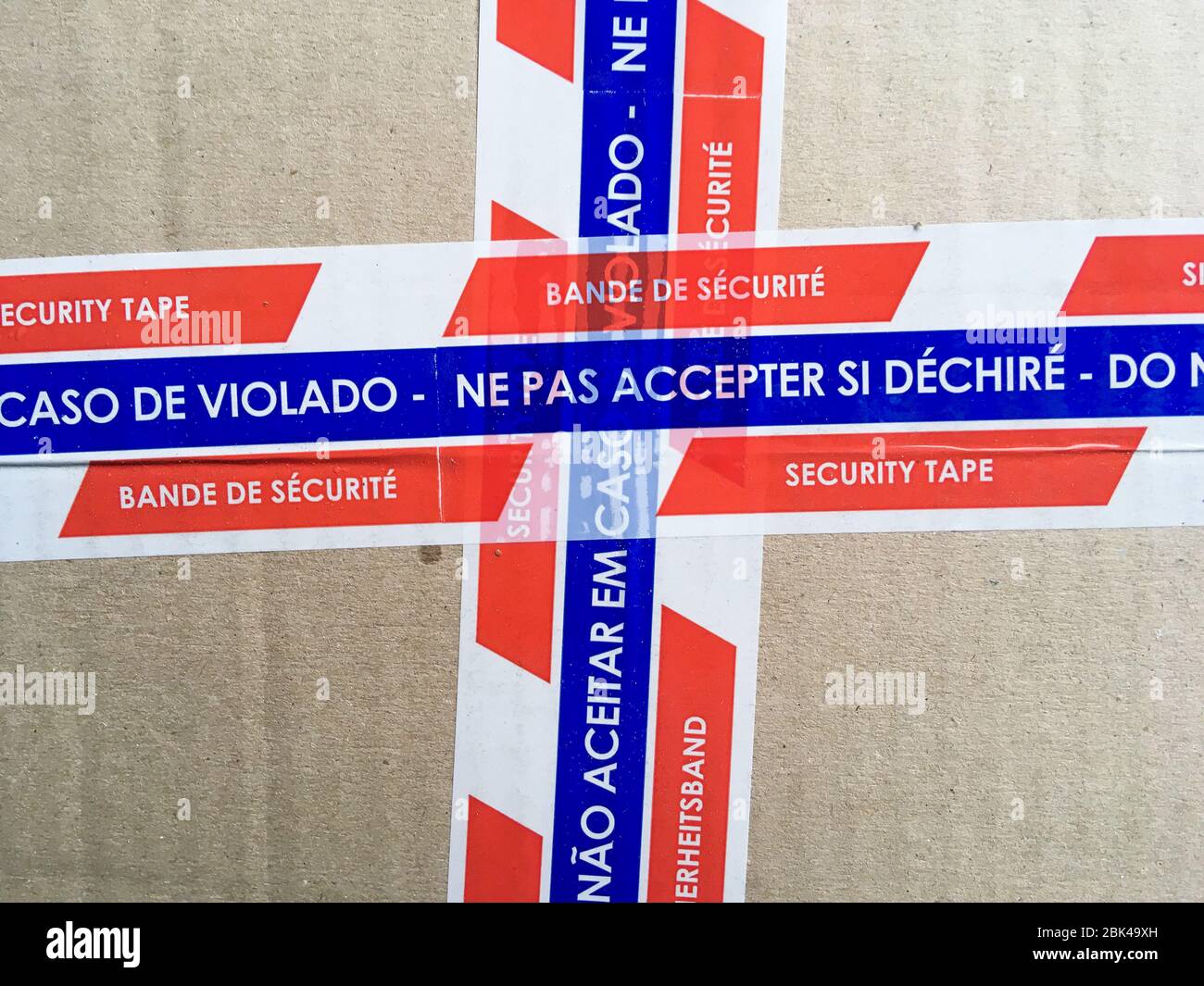Security band for packs shipping, France Stock Photo - Alamy