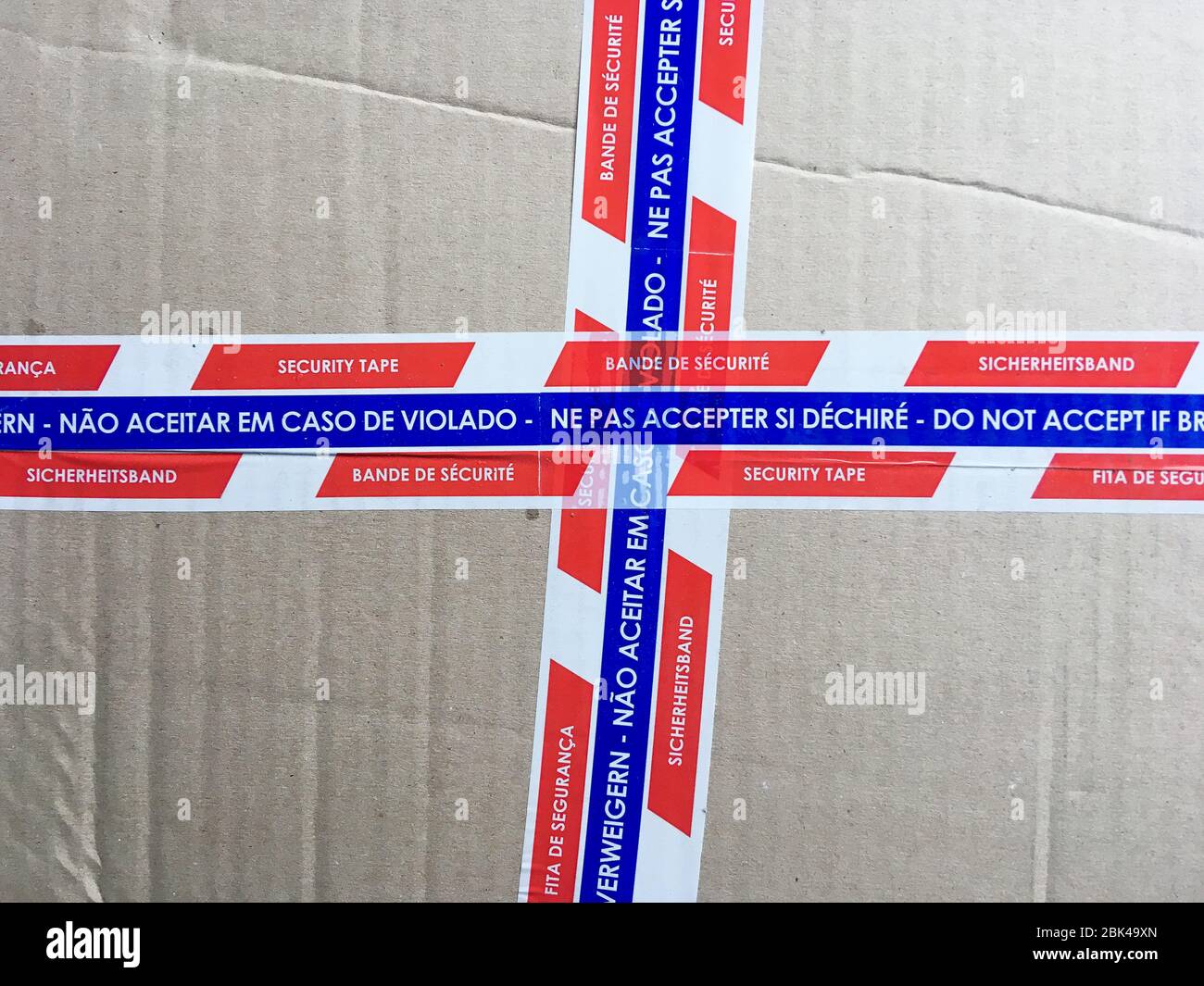 Security band for packs shipping, France Stock Photo - Alamy