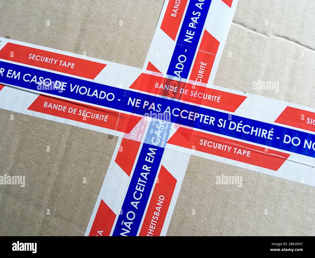Security band for packs shipping, France Stock Photo - Alamy