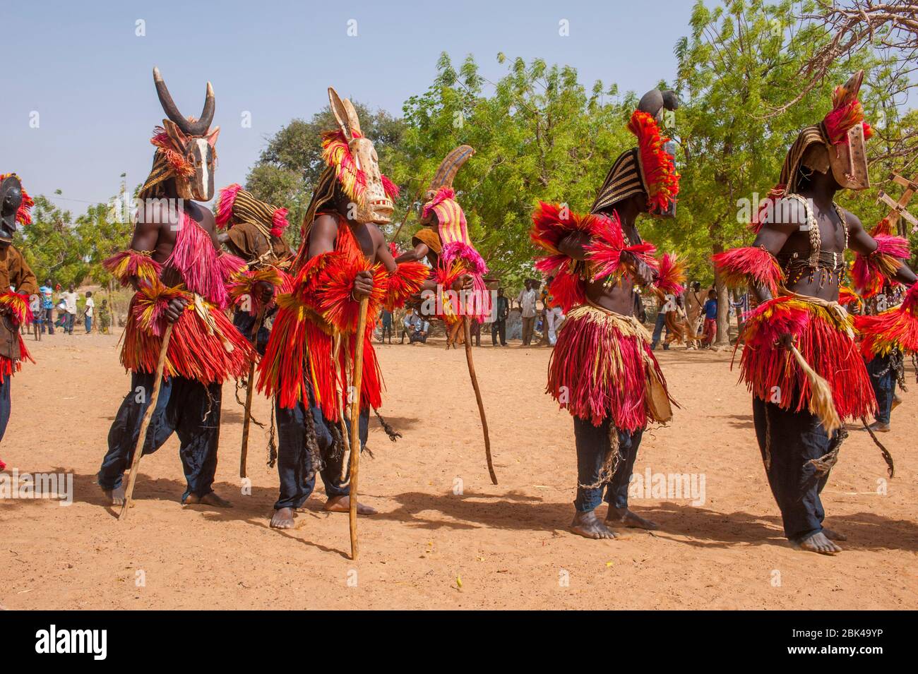 Traditional dances of the Dogon people in the village of Sangha in the ...