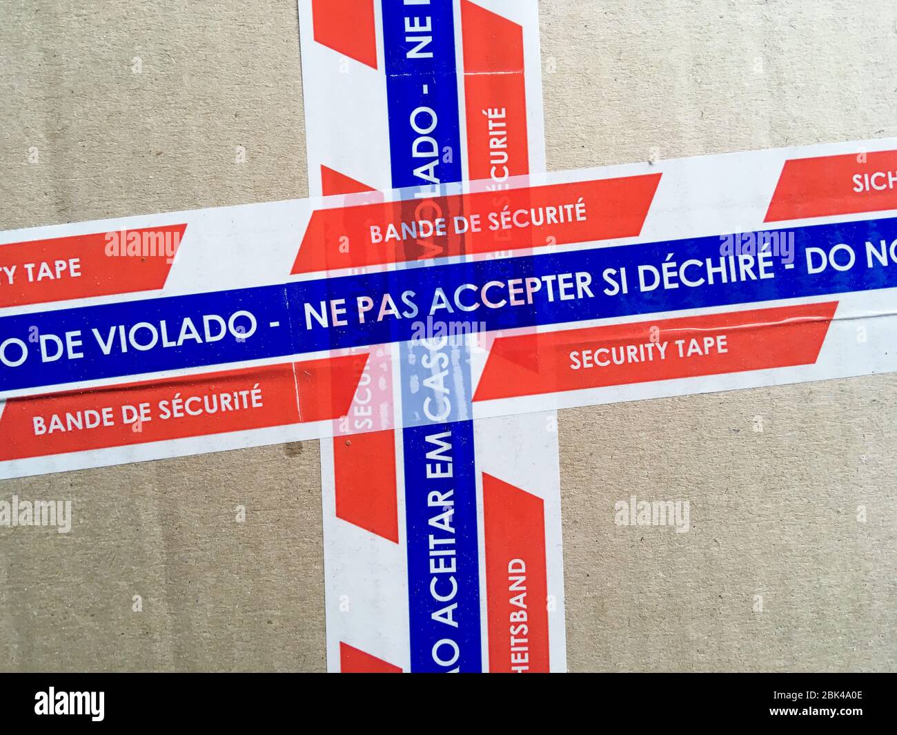 Security band for packs shipping, France Stock Photo - Alamy