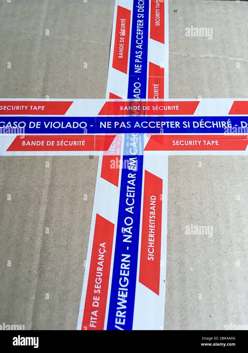 Security band for packs shipping, France Stock Photo - Alamy