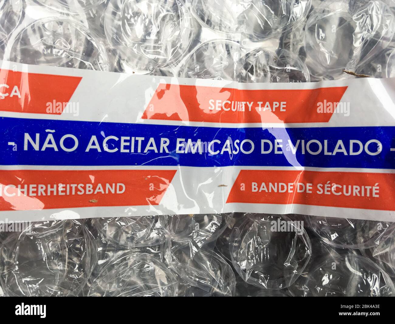 Security band for packs shipping, France Stock Photo - Alamy
