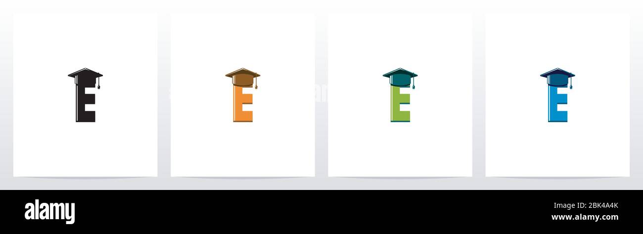 Graduation Hat On Letter Logo Design E Stock Vector Image & Art - Alamy