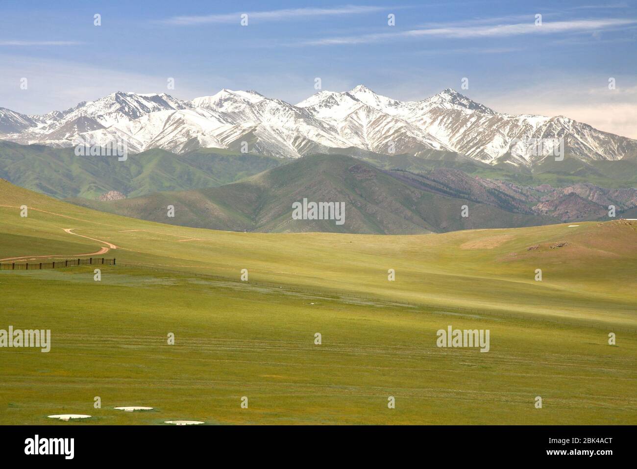 The beautiful scenic with the Tian Shan mountains at naryn of ...