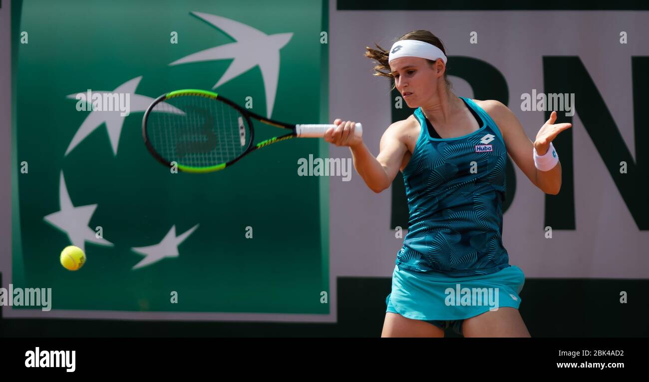 Greet Minnen of Belgium in action during the second qualification round ...