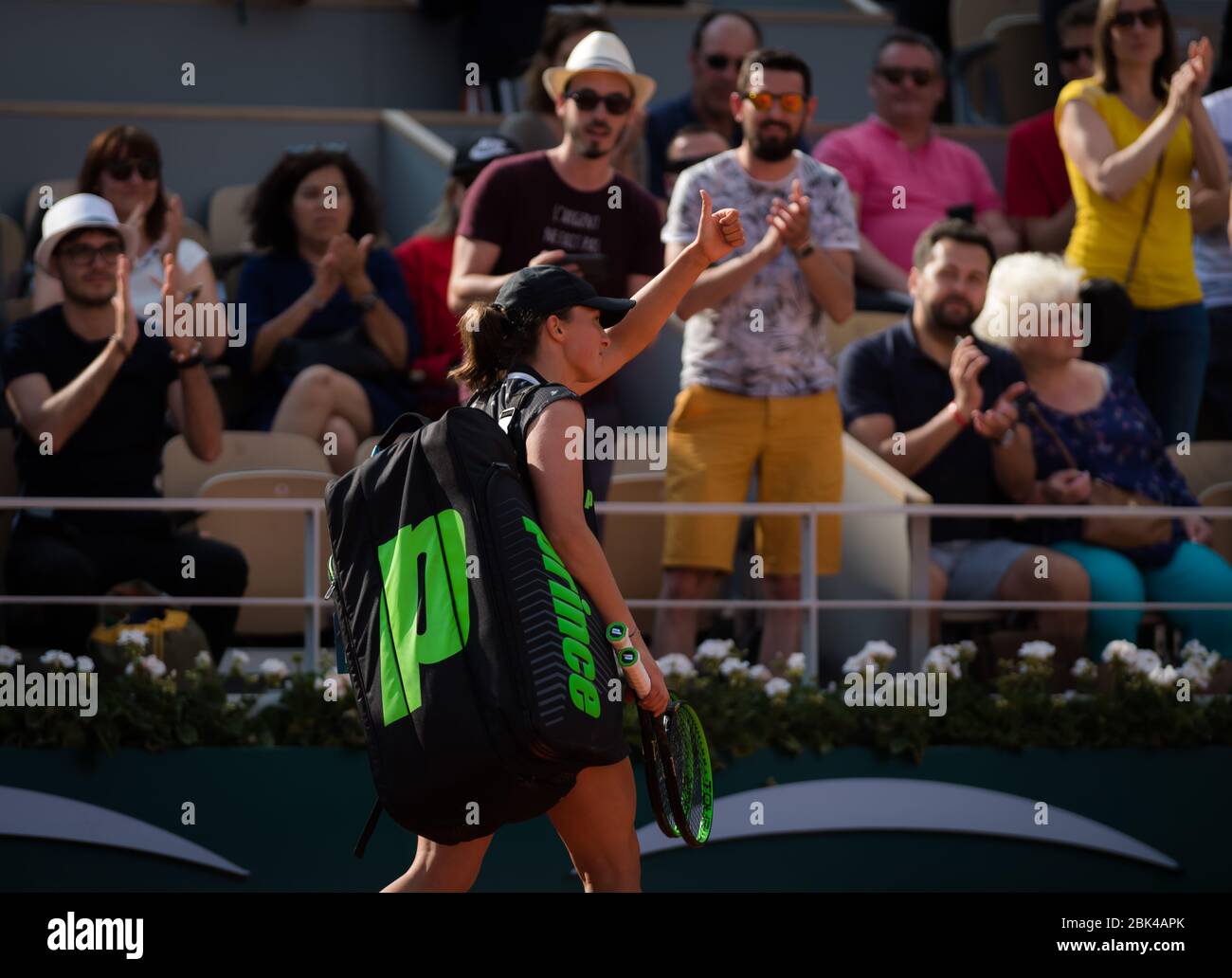 Iga Swiatek of Poland after her fourth-round match at the 2019 Roland ...
