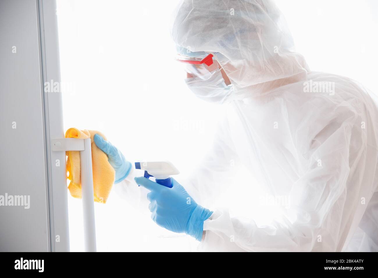 Antiseptic cleaning door handle of refrigerator disinfection of viruses ...