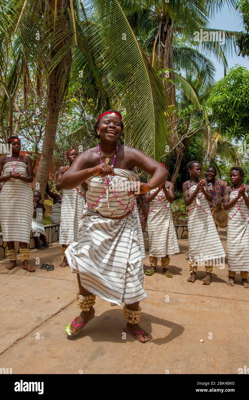 Young women performing traditional dances in Natitingou, north western ...