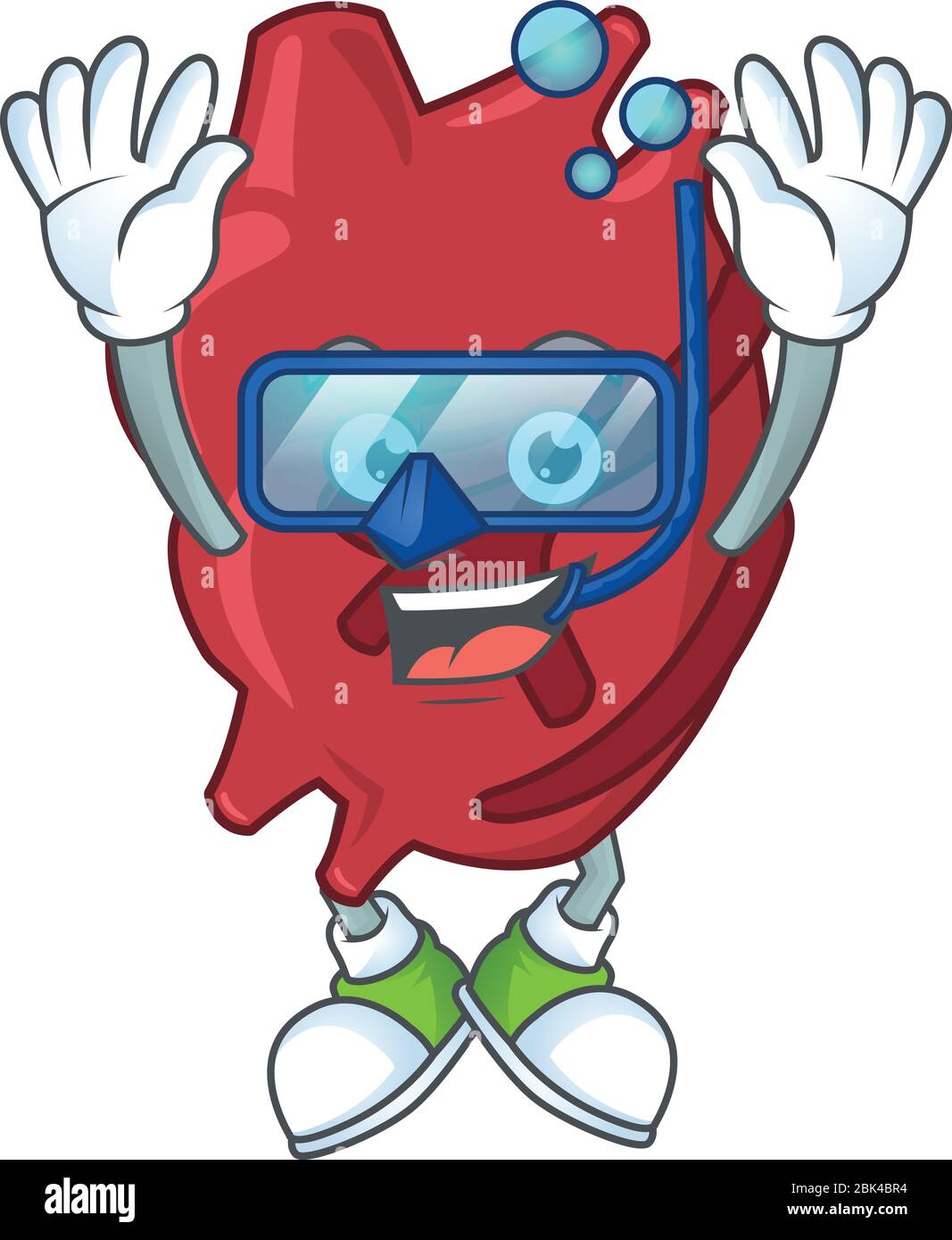 Mascot design concept of heart wearing Diving glasses. Vector ...