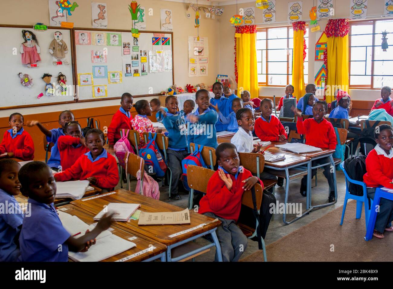 Inside a first grade classroom of a primary school in a township in ...