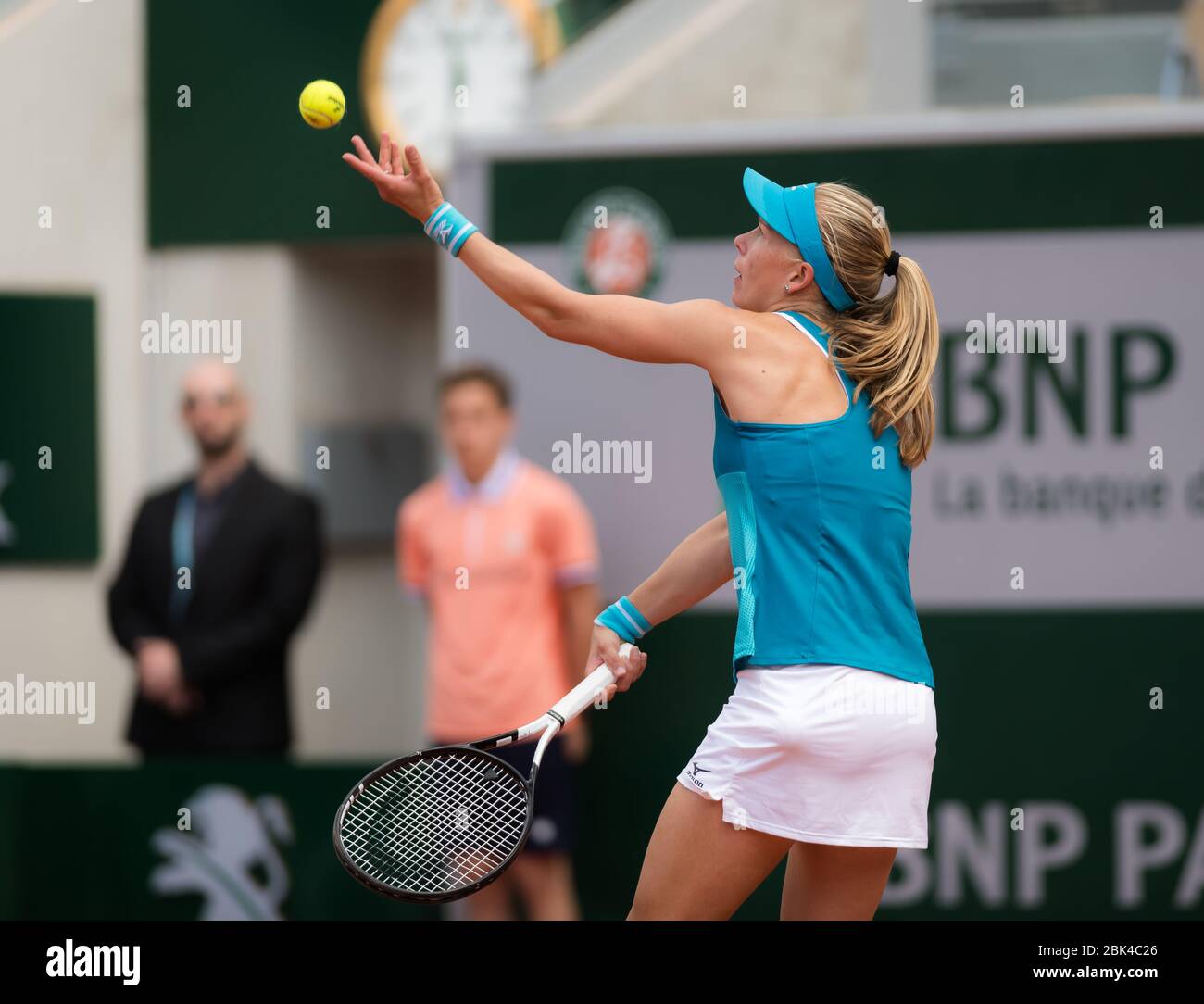 Johanna Larsson of Sweden in action during her second-round match at ...