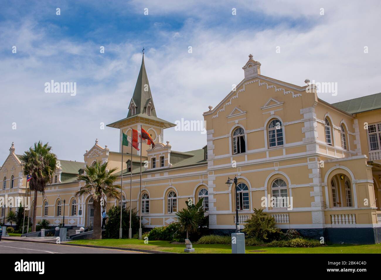 View of the Swakomund Hotel, a converted colonial Victorian style ...