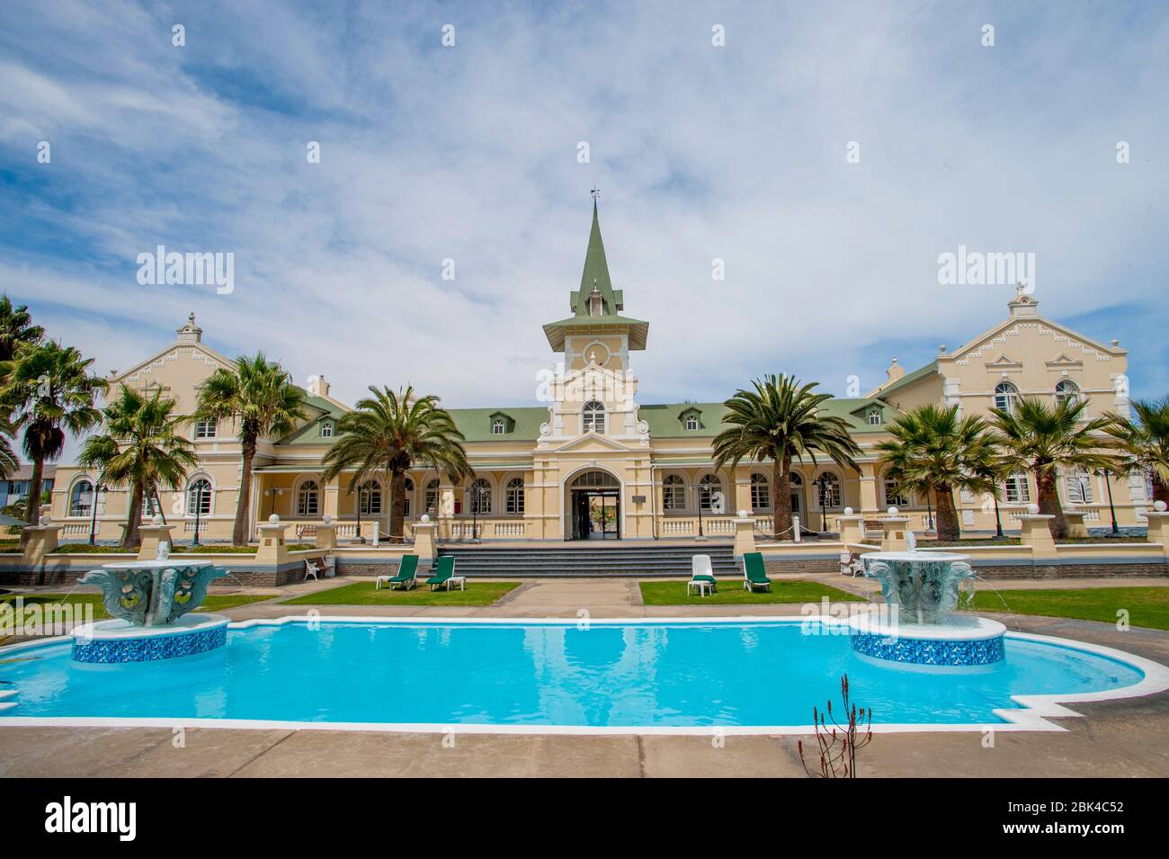 The swimming pool of the Swakomund Hotel, a converted colonial ...