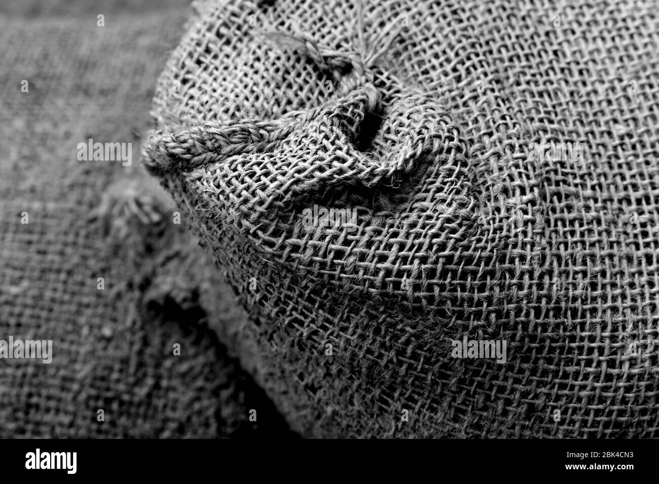 Black jute bag Black and White Stock Photos & Images - Alamy