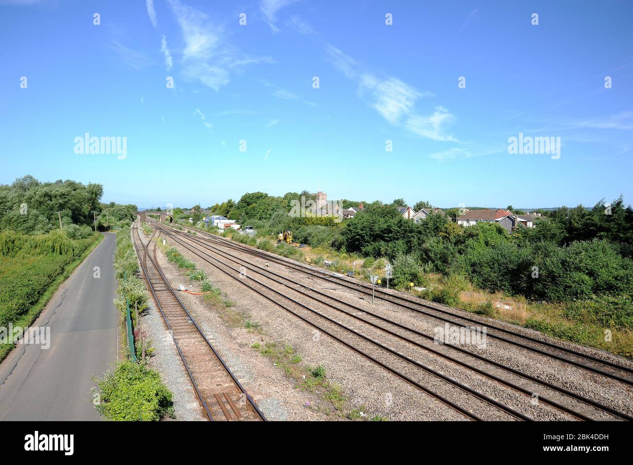 Looking west along the main line at the site of Magor Station from the ...