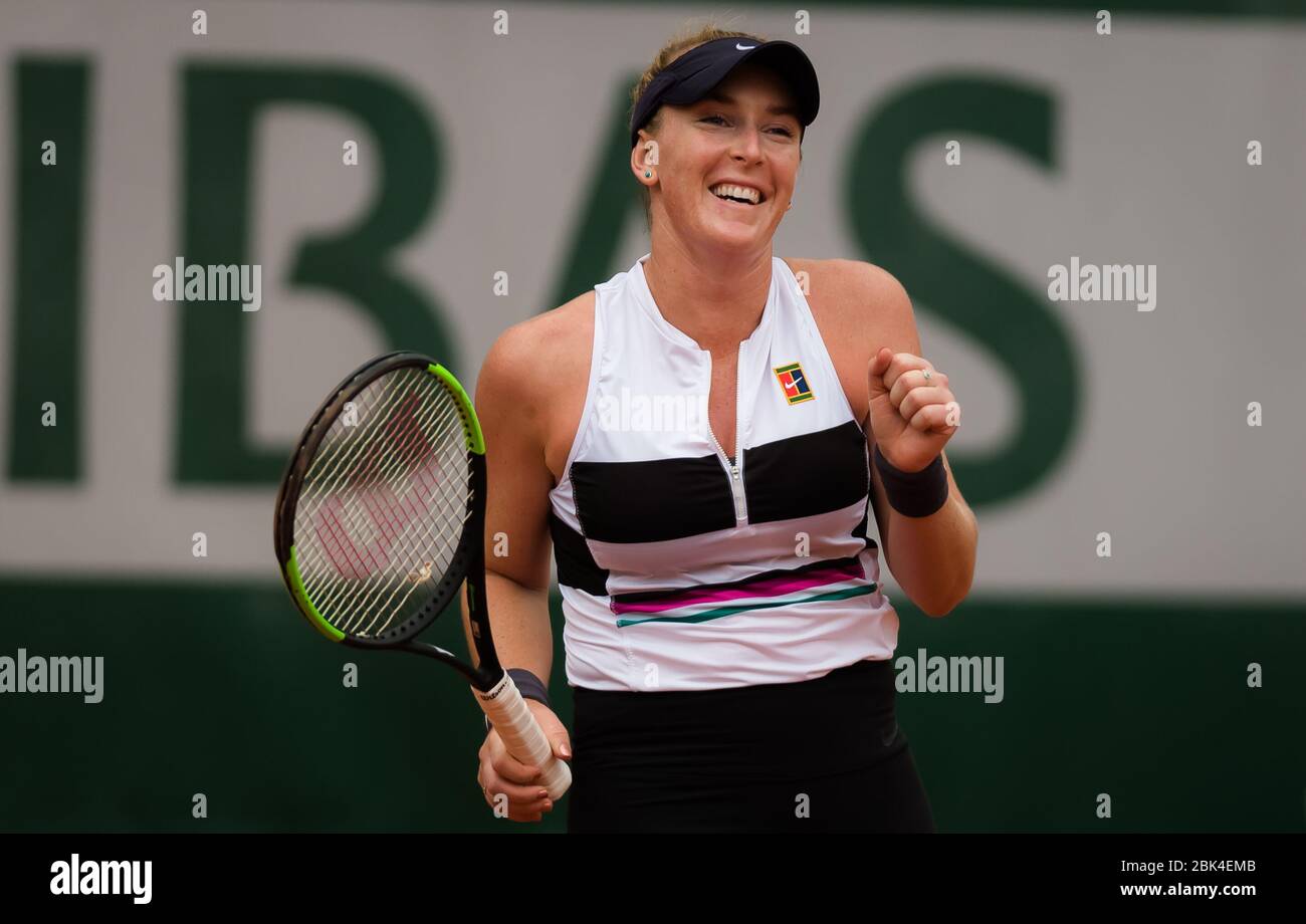 Madison Brengle of the United States in action during her first-round ...