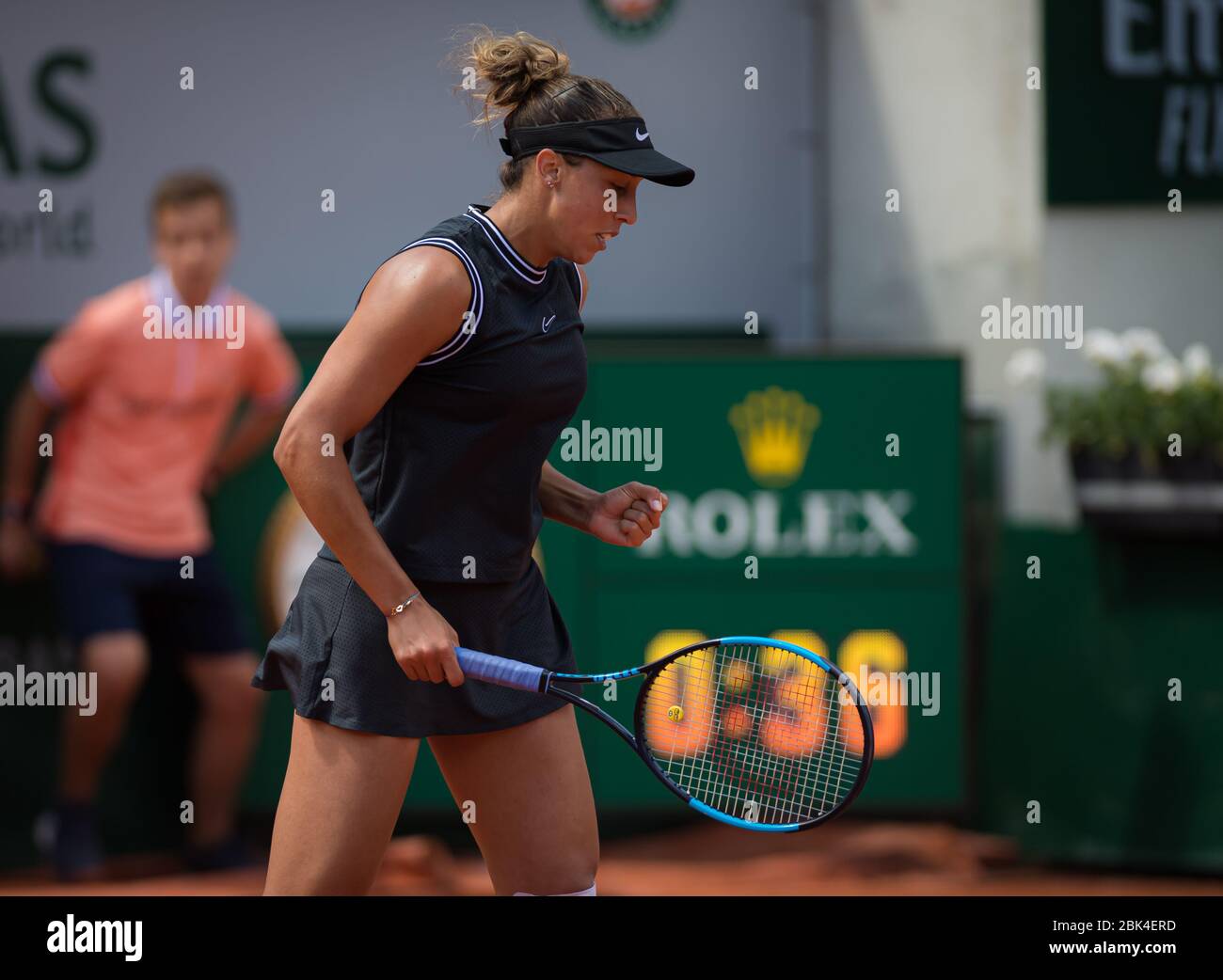 Madison Keys of the United States in action during her quarter-final ...