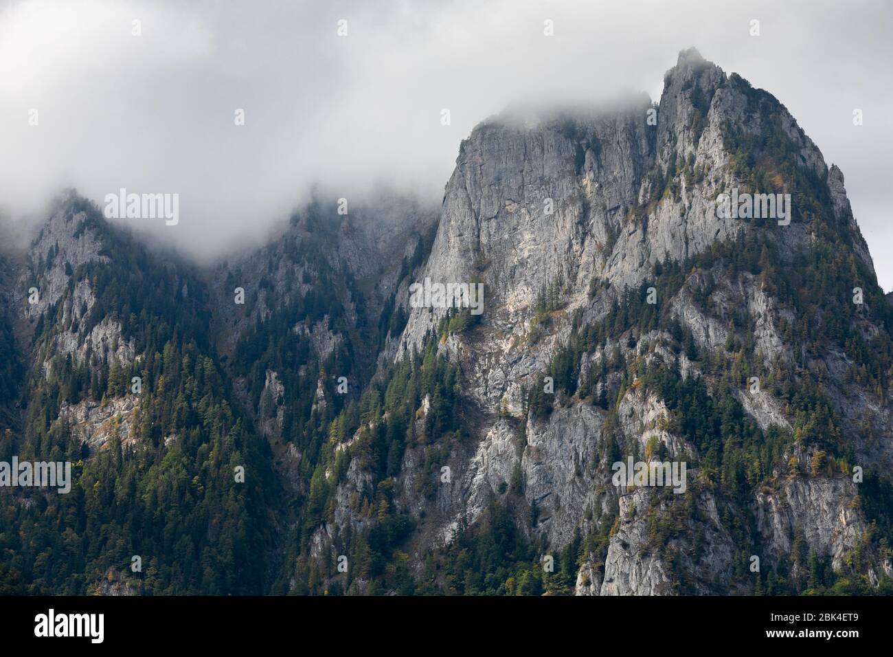 Bucegi national park mountain ridge misty landscape Stock Photo - Alamy