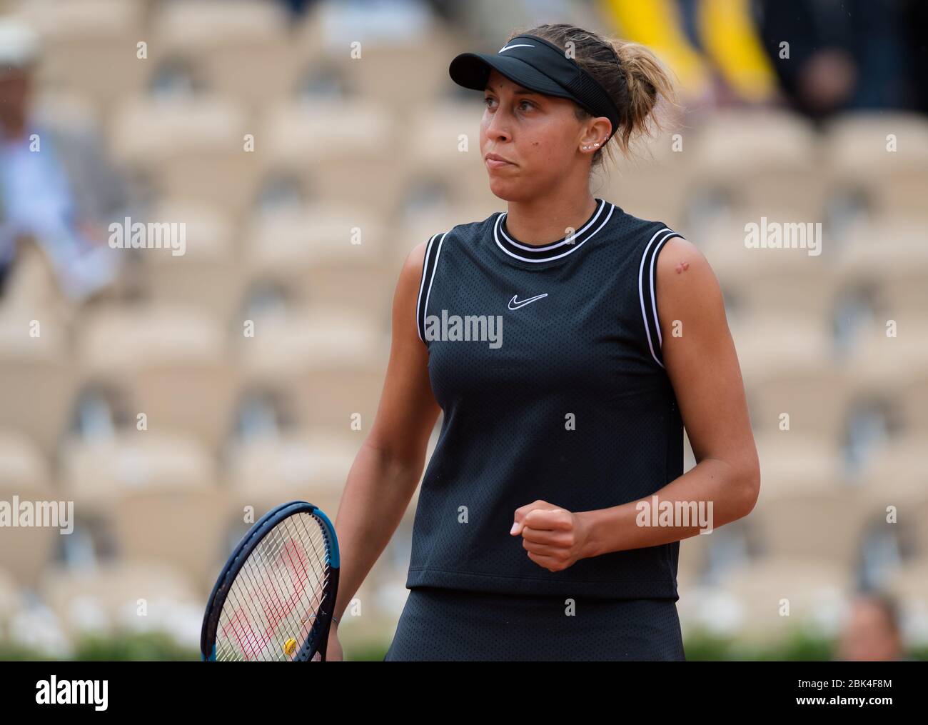 Madison Keys of the United States in action during her fourth-round ...