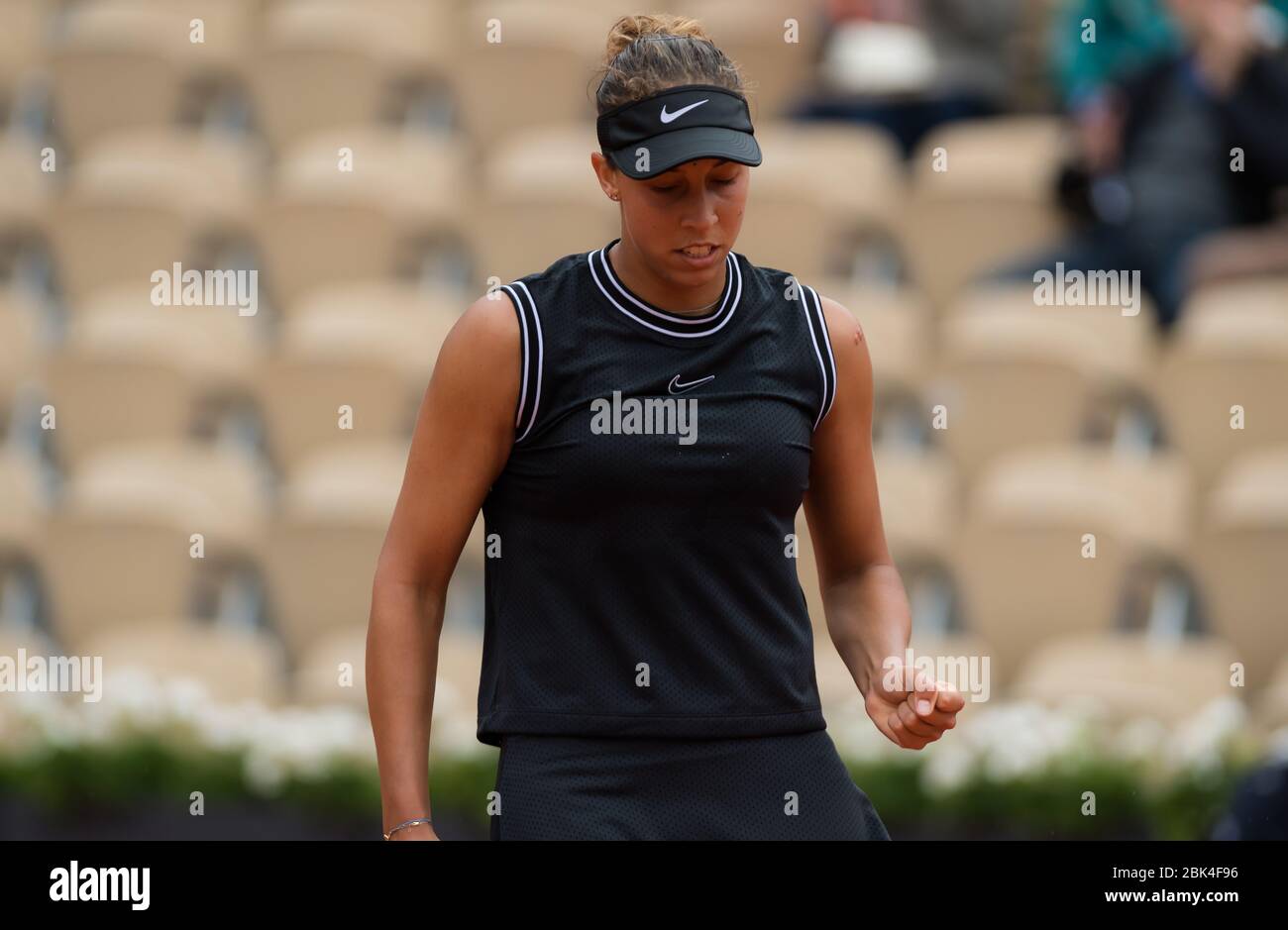 Madison Keys of the United States in action during her fourth-round ...