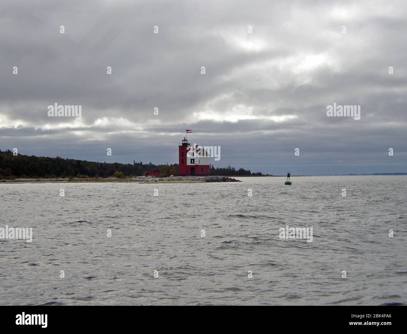 Round Island Lighthouse, Michigan Stock Photo - Alamy