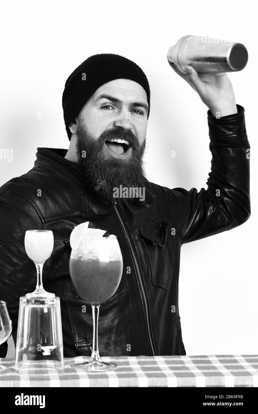 Colorful cocktail glass orange Black and White Stock Photos & Images ...