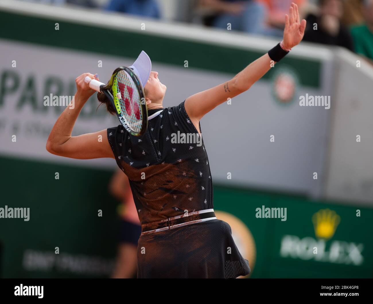 Marketa Vondrousova of the Czech Republic in action during her quarter ...