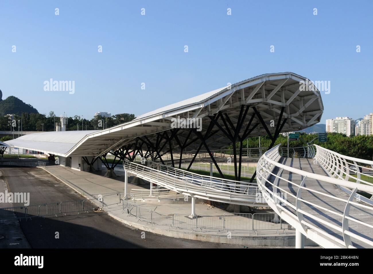 Rio de Janeiro, Brazil, April 30, 2020 - Bus terminal (BRT) for public ...