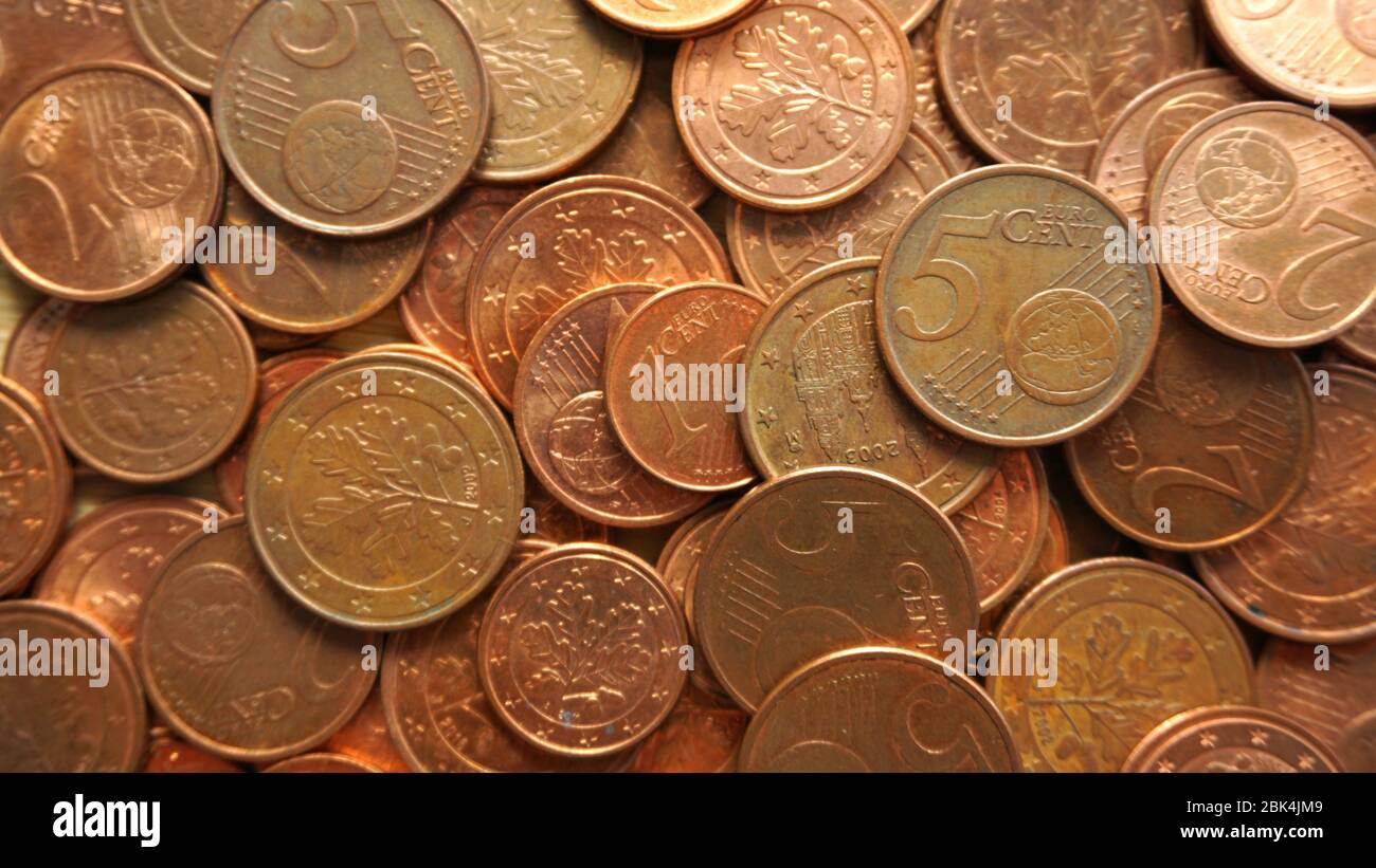 Cent coins, European currency, copper coins Stock Photo - Alamy