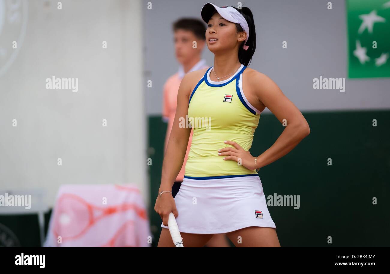 Priscilla Hon of Australia in action during her second-round match at ...